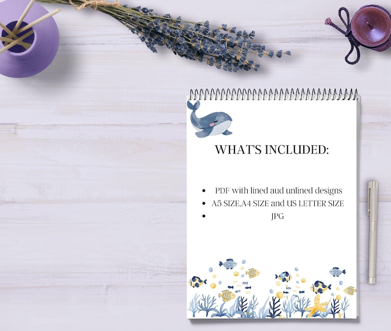 Sea Writing Set ,marine Printable Stationery,watercolor Writing Paper ...