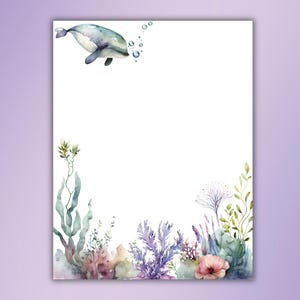 Marine Printable Stationery-whale Stationery-ocean Writing Set ...