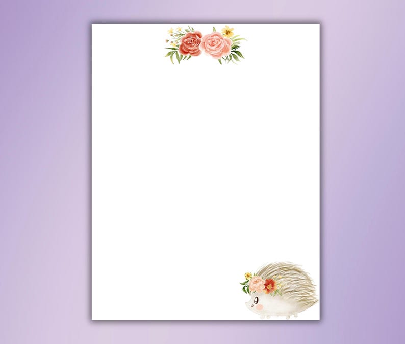 Hedgehog PRINTABLE Stationery, Printable Stationary, Printable Writing ...