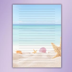 Beach Printable Stationery Digital Download,printable Writing Paper ...
