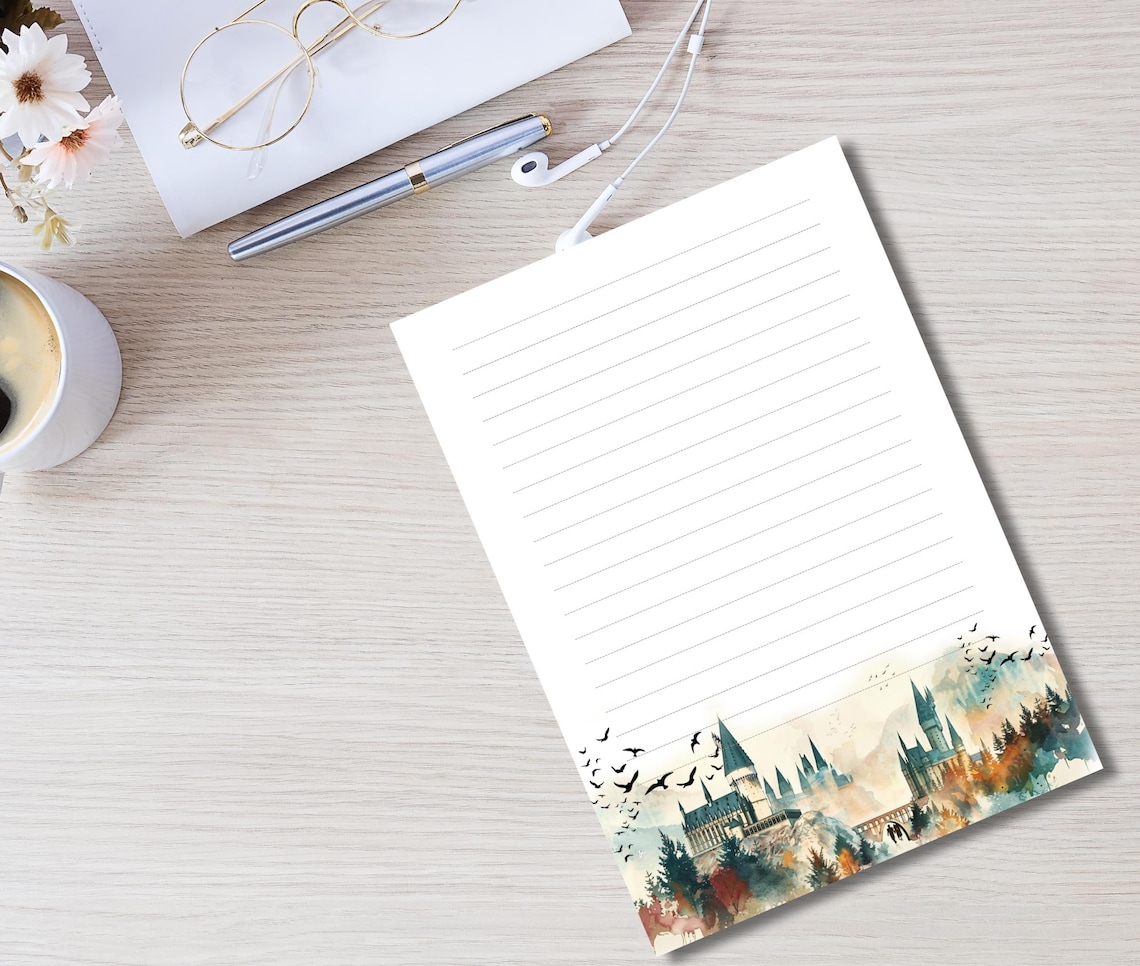Castle Printable Stationery-digital Letter-medieval Castle Writing ...