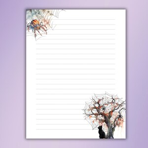 Tree in the Spider Web Printable Stationery-spider Writing Paper Set ...