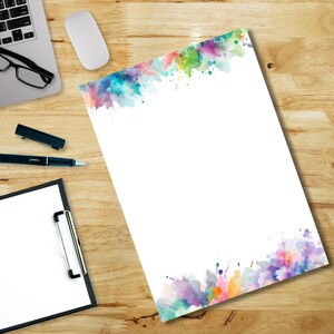Watercolor Printable Stationery Set-watercolor Printable Writing Paper ...