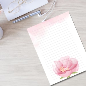Baby Girl Printable Stationery,floral Stationary,watercolor Rose ...