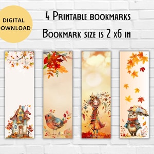 Autumn Reading Printable Bookmarks Bundle-fall Autumn Bookmark-cute ...