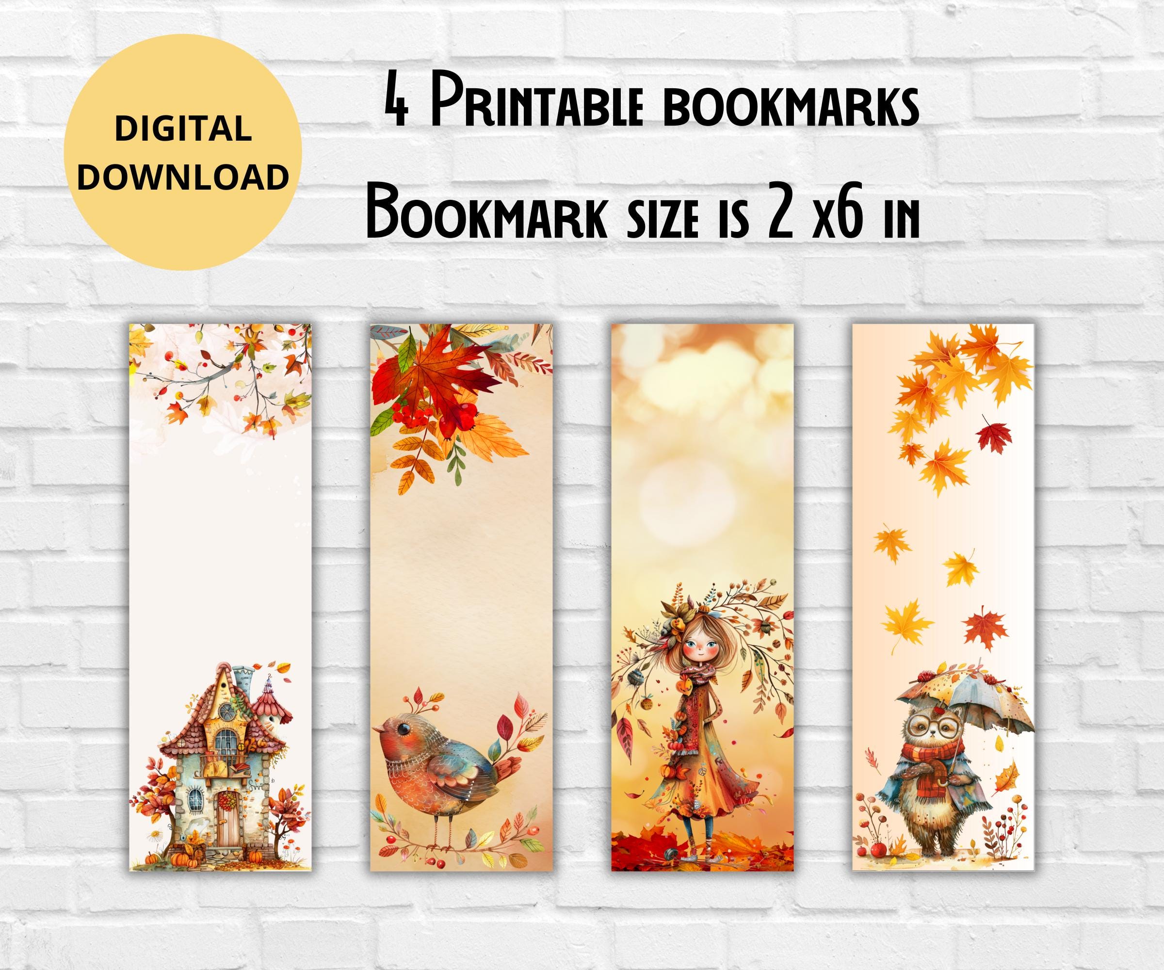 Autumn Reading Printable Bookmarks Bundle-fall Autumn Bookmark-cute ...