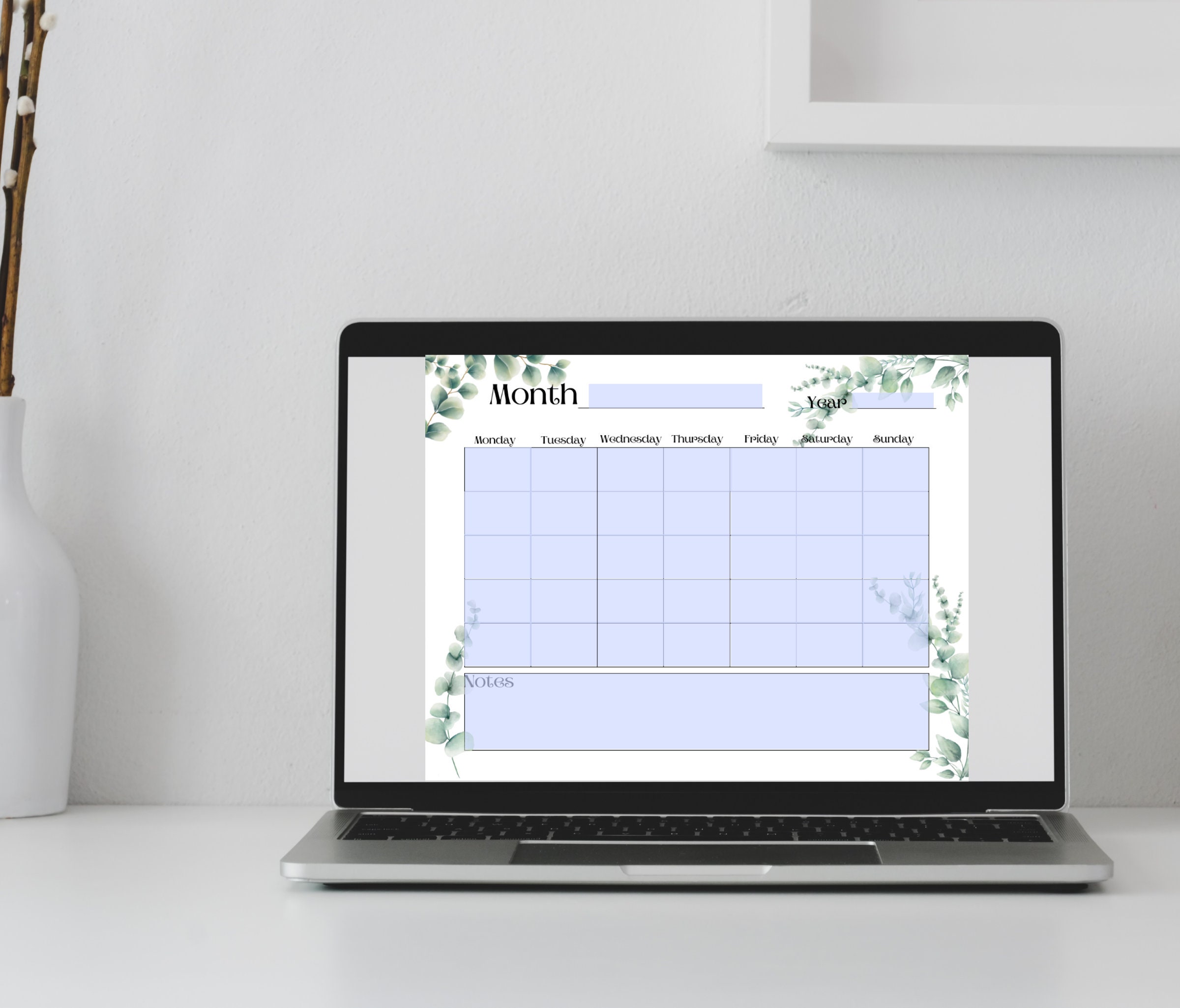 Blank Month Calendar-open Calendar Landscape-printable Editable ...