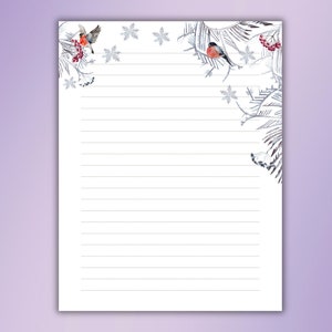 Winter Birds Printable Stationery/festive /winter Stationary/snow ...