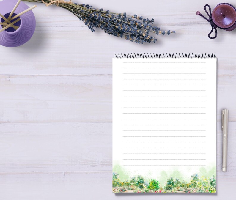 Watercolor Spring Scene Printable Stationery Set-spring Garden Writing ...