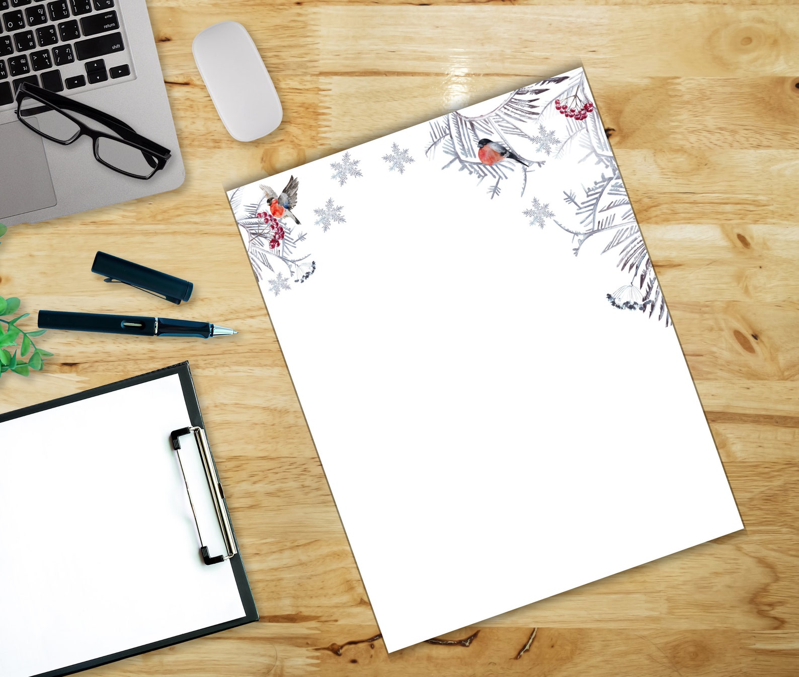 Winter Birds Printable Stationery/festive /winter Stationary/snow ...