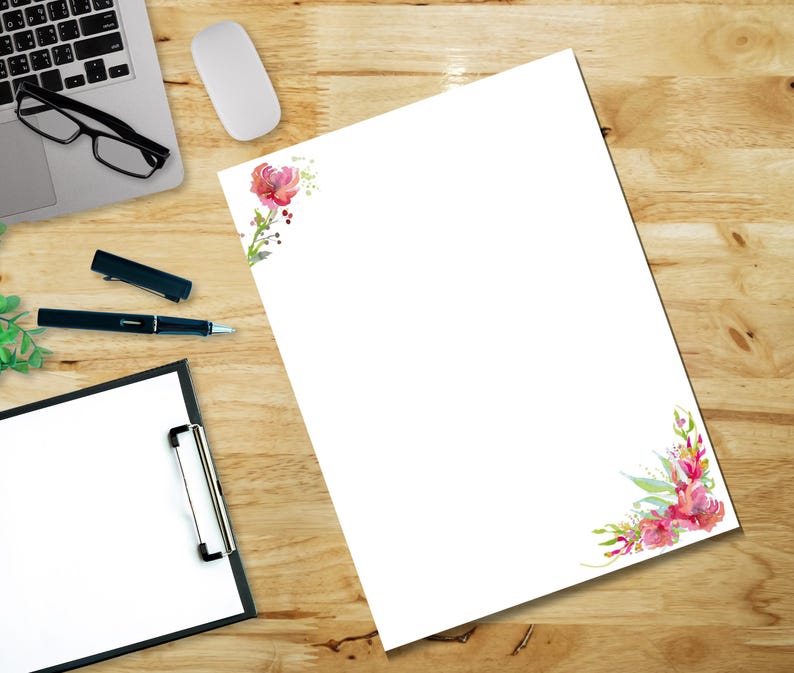 Watercolor Flower Printable Sttaionery-flower Writing Paper Set A4/A5 ...