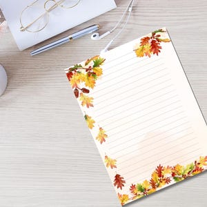 Autumn Printable Stationery,fall Leaves Digital Letter,stationary ...