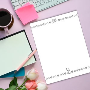 Dog Lover Printable Stationery-dog Paw Writing Letter Paper Set Lined ...