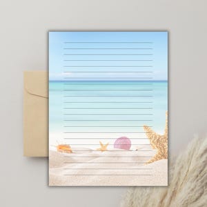 Beach Printable Stationery Digital Download,printable Writing Paper ...