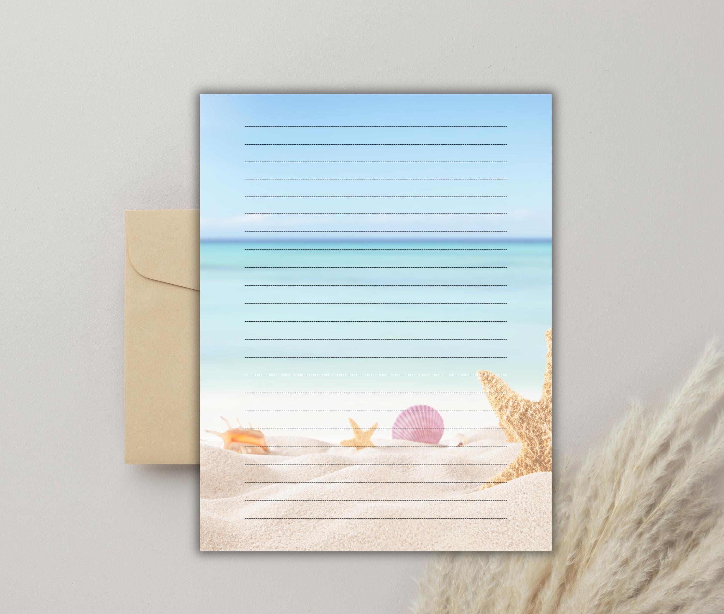 Beach Printable Stationery Digital Download,printable Writing Paper ...