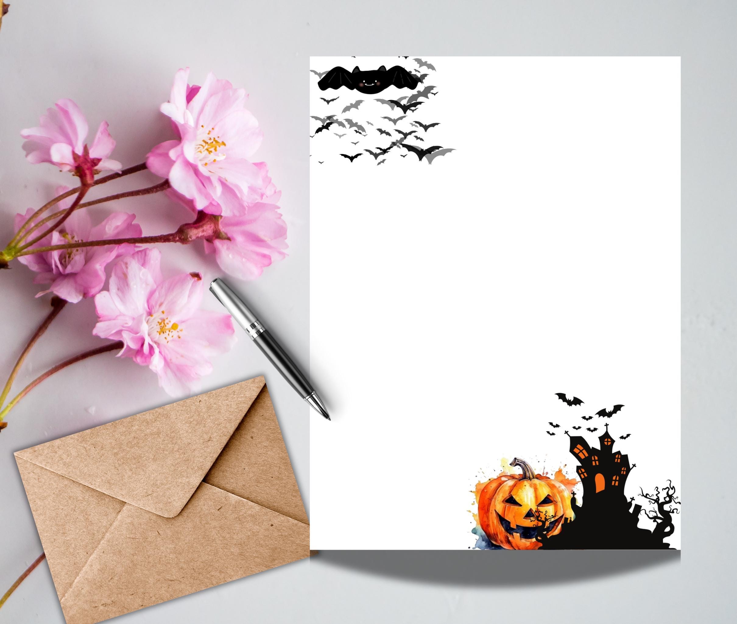 Pumpkin Printable Stationery,halloween Stationary,printable Writing ...