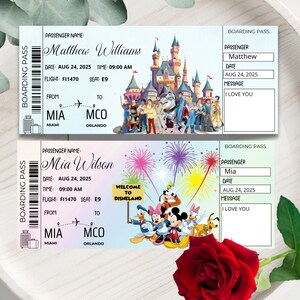 Editable Disneyland Ticket Disneyworld Ticket-editable Boarding Pass ...