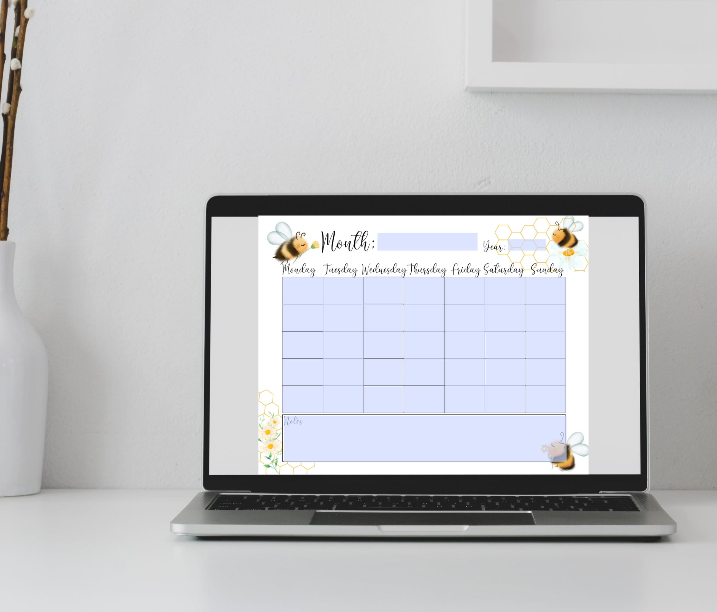 Monthly Planner-editable Printable Monthly Calendar-landscape Monthly ...