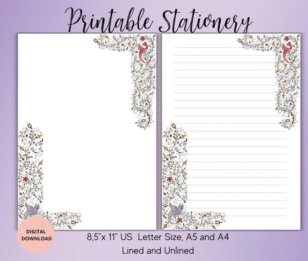 Medieval Manuscript Printable Stationery-illuminated Manuscript ...