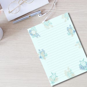 Sea Turtle Printable Stationery-marine Writing Paper Unlined Lined A5 ...