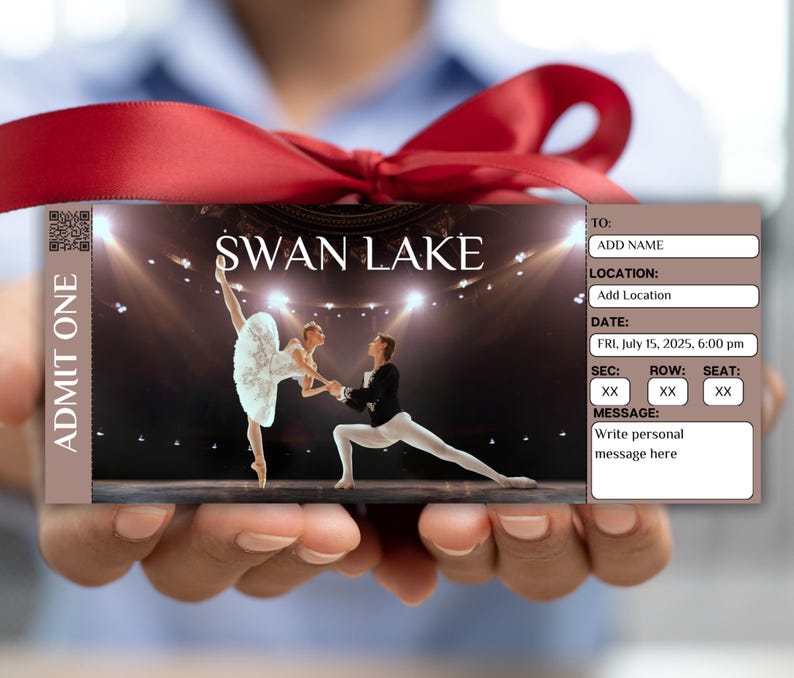 Ballet Ticket Editable Template-ballet Gift Ticket-ballet Lover Gift ...