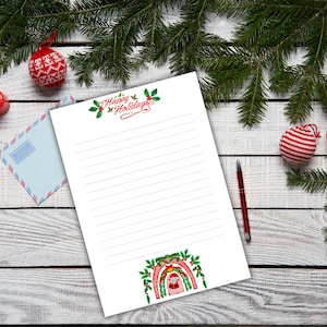 Santa Claus Printable Christmas Stationery-happy Holiday Stationary ...