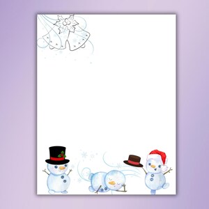 Snowman Printable Stationery,christmas Printable Stationery,holiday ...