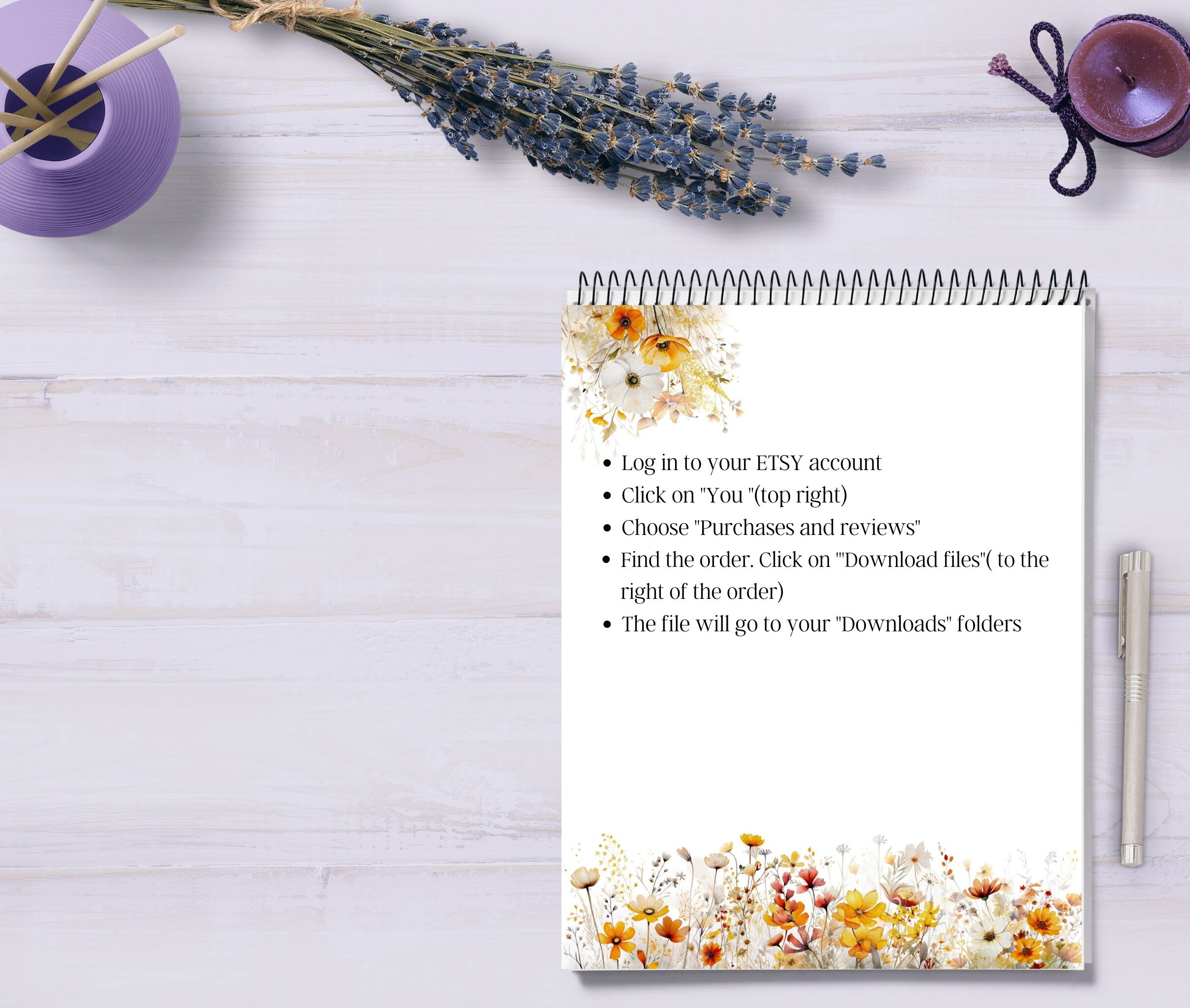 Flower Printable Stationery Watercolor Floral Stationary Digital ...