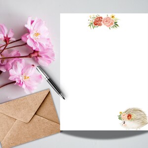 Hedgehog PRINTABLE Stationery, Printable Stationary, Printable Writing ...