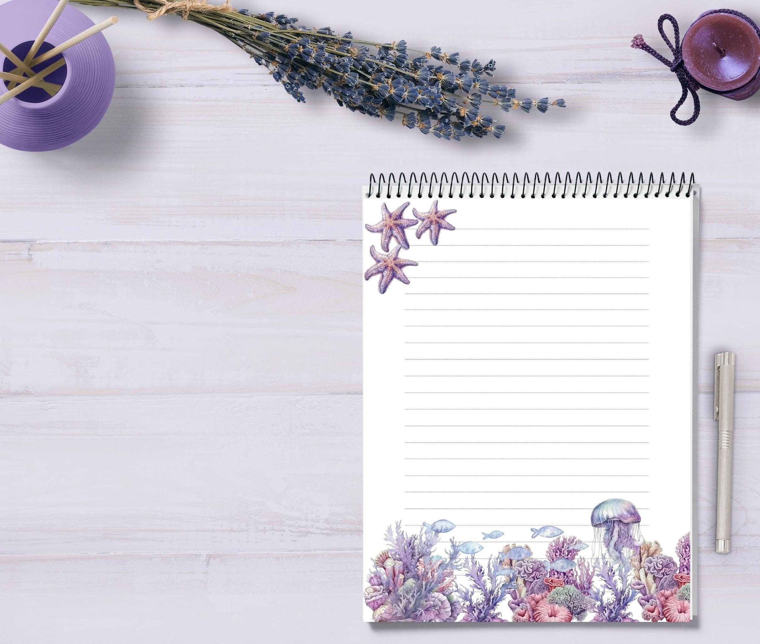 Sea Marine Printable Stationery-watercolor Ocean Writing Set A4/A5/US ...