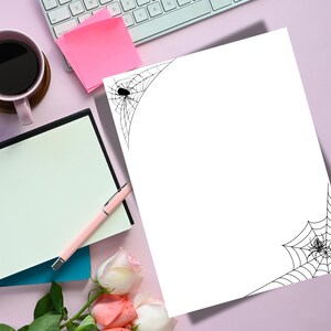 Spider Printable Stationary-halloween Printable Stationery-spider Web ...
