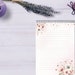 Watercolor Pink Flower Printable Sataionery-flower Stationary- Writing ...