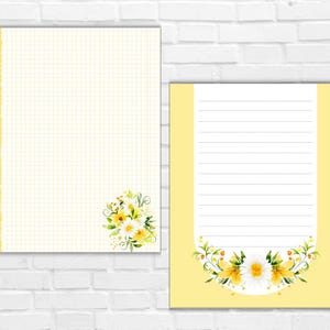 Bee With Flower Printable Stationery-bee Honey Writing Paper Unlined ...