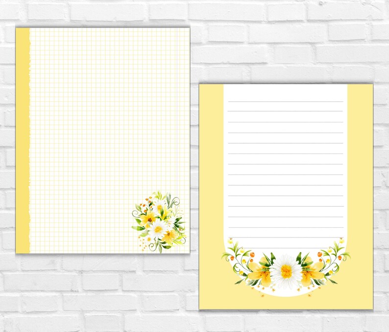 Bee With Flower Printable Stationery-bee Honey Writing Paper Unlined ...