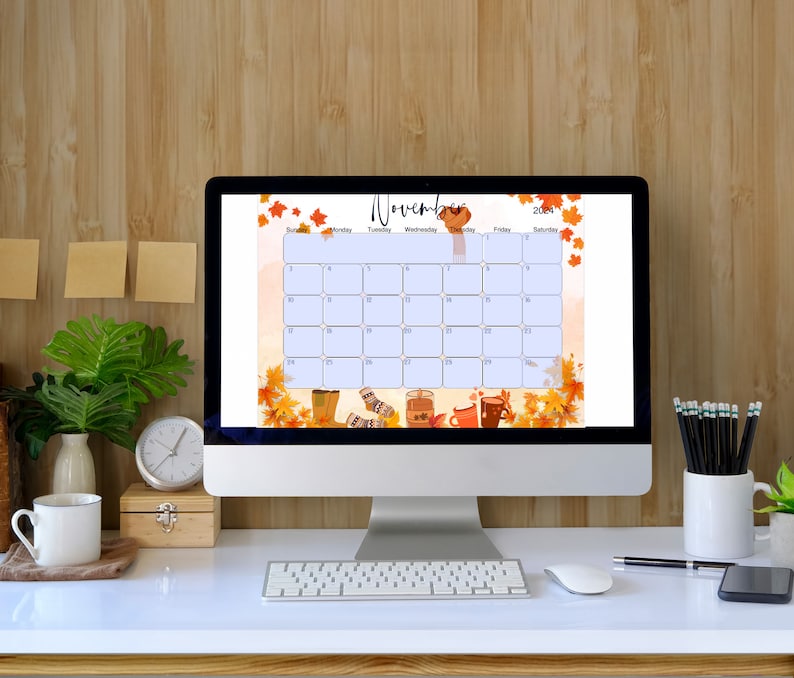 Editable November 2024 Printable Calendar-autumn Monthly Planner ...