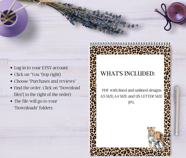 Leopard Printable Stationery Set-animal Print Writing Paper Set Unlined ...