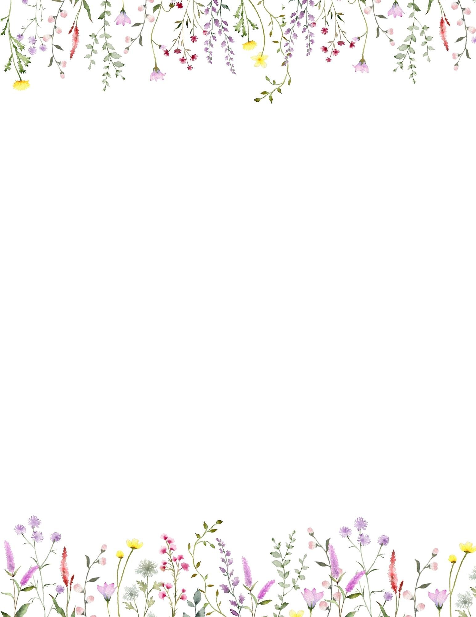 Wildflower Writing Setflower Printable Stationerywriting - Etsy