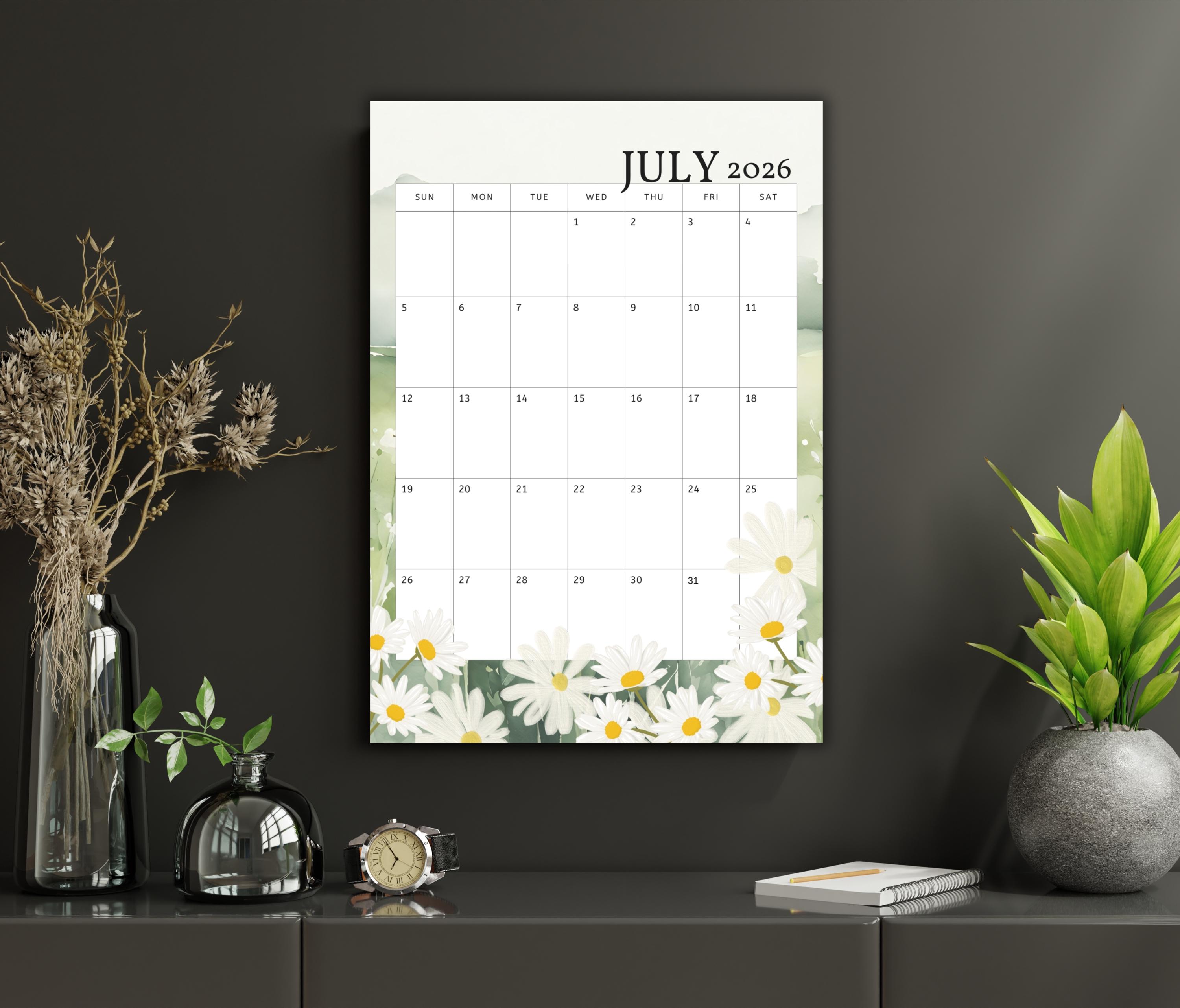 Editable July 2026 Calendar-printable Monthly Planner for Family,school ...