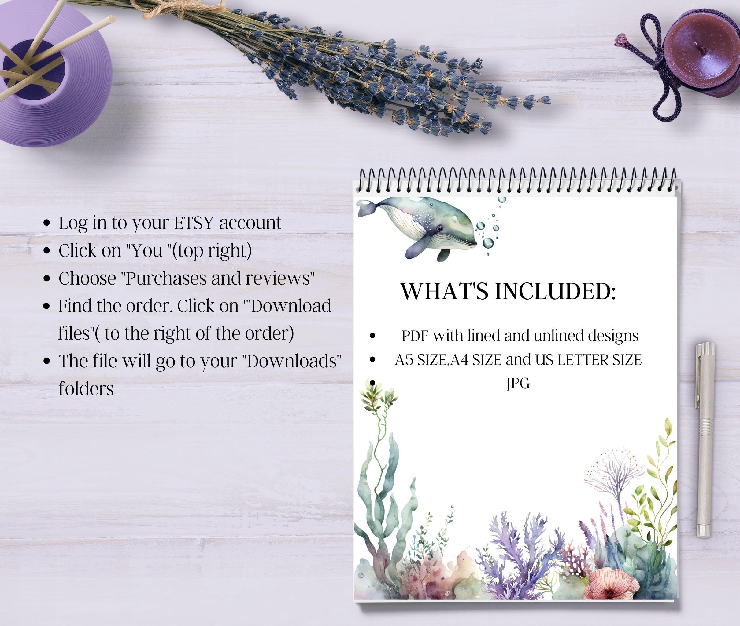 Marine Printable Stationery-whale Stationery-ocean Writing Set ...