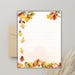Autumn Printable Stationery,fall Leaves Digital Letter,stationary ...