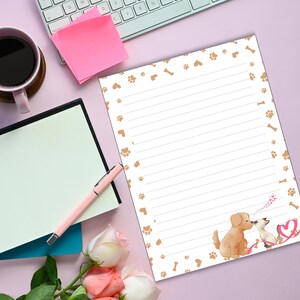 Cat and Dog Printable Writing Paper Set Unlined Lined A5/A4/US Letter ...