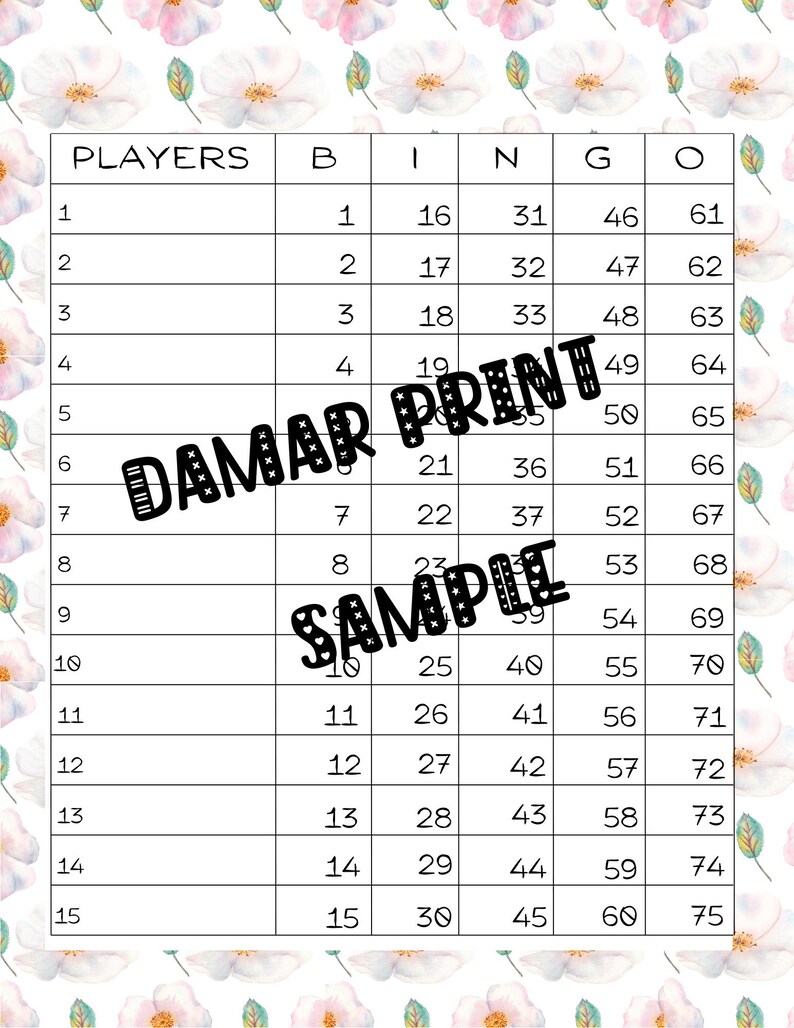 Summer Bundle Bingo Boards-printable Bingo Boards 1-15 Lines- Mixed ...