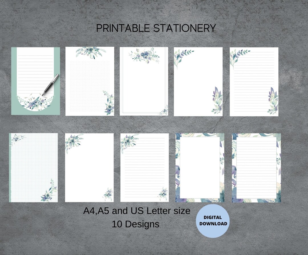 Printable Writing Paper,letter Writing Bundle,digital Download ...