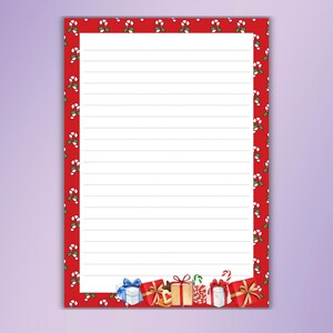 Christmas Stationary/christmas Presents Printable Stationery Set/cute ...
