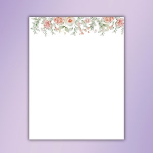 Watercolor Flower Stationary,printable Stationery,floral Writing Paper ...