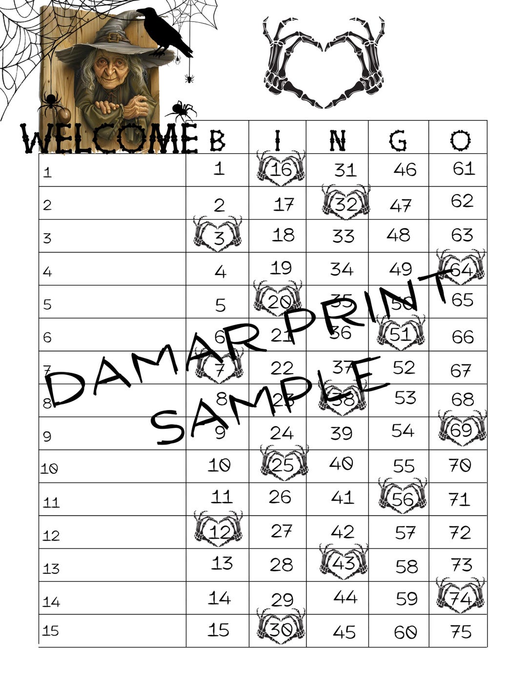 Halloween Bingo Boards - Instant Download -15 Lines -welcome Printable ...