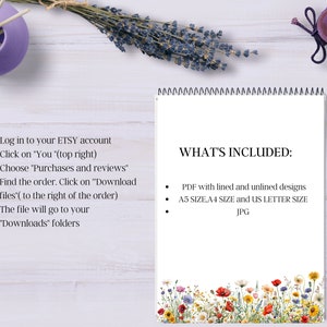 Meadow Unlined Lined Printable Stationery-field Blooms Writing Paper ...