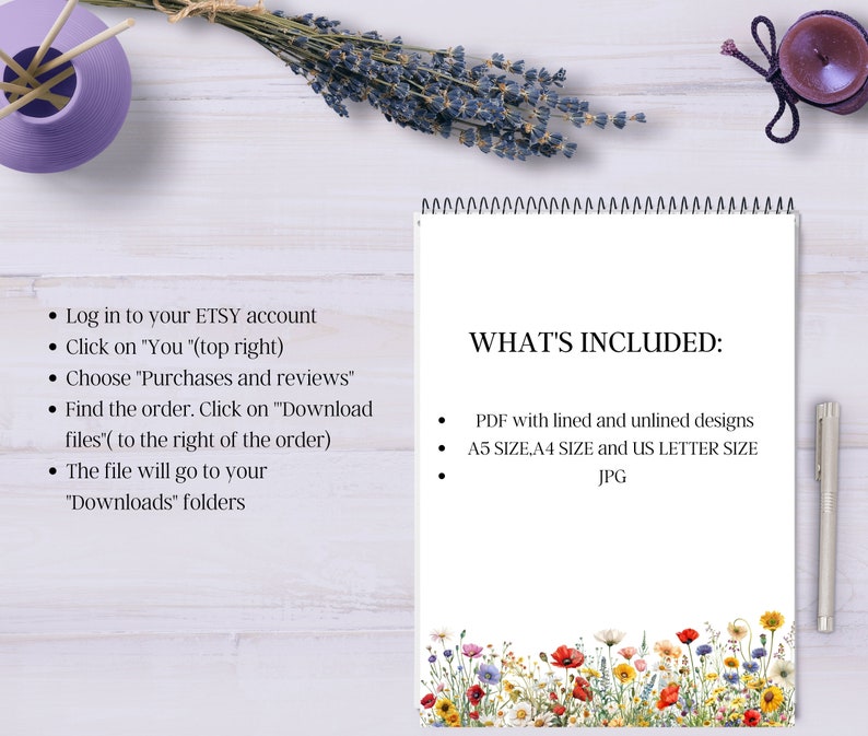 Meadow Unlined Lined Printable Stationery-field Blooms Writing Paper ...