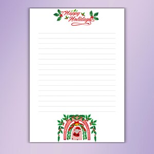Santa Claus Printable Christmas Stationery-happy Holiday Stationary ...