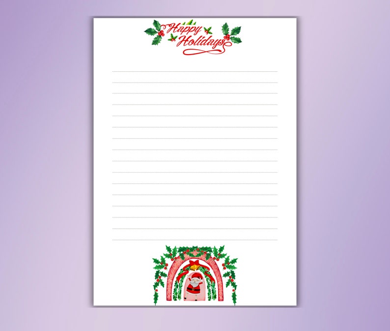 Santa Claus Printable Christmas Stationery-happy Holiday Stationary ...